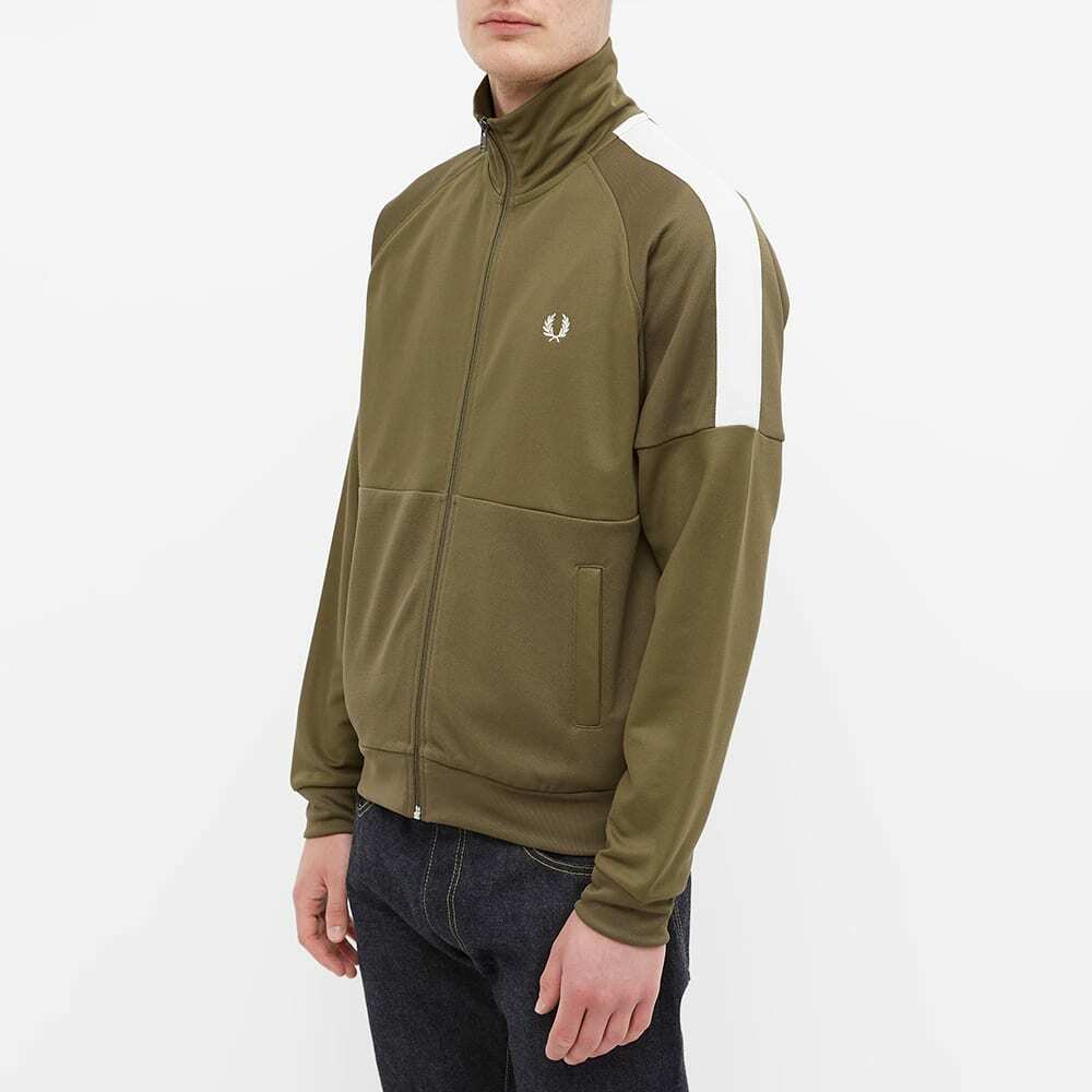 Fred Perry Men's Panelled Track Jacket in Military Green Fred Perry
