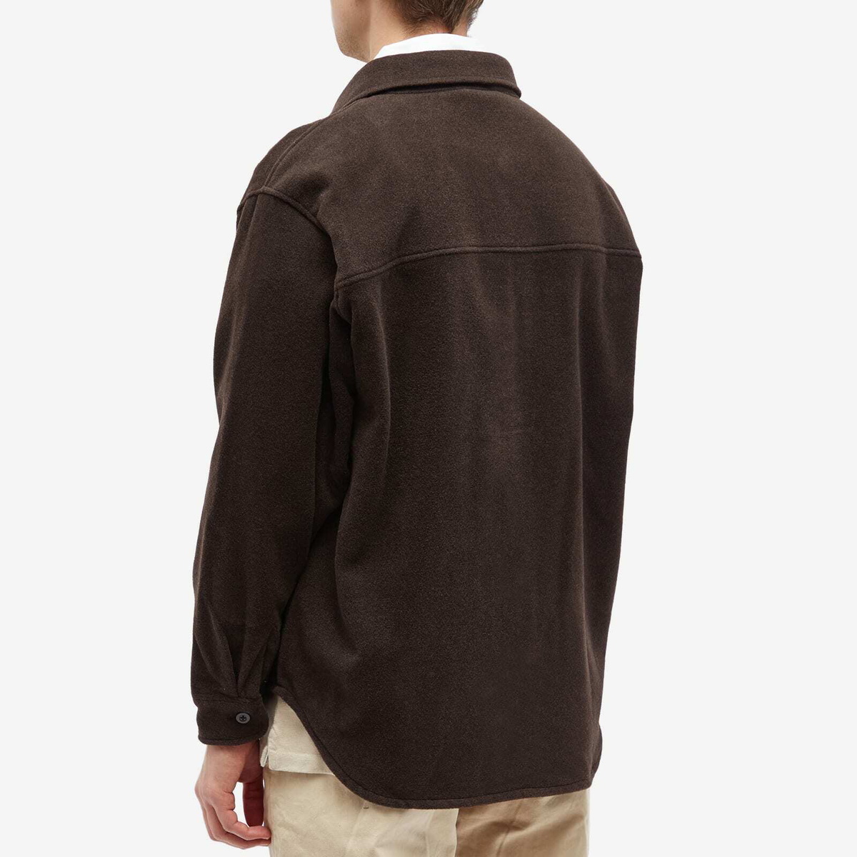 Edwin Men's Jowen Brushed Flannel Overshirt in Brown Edwin