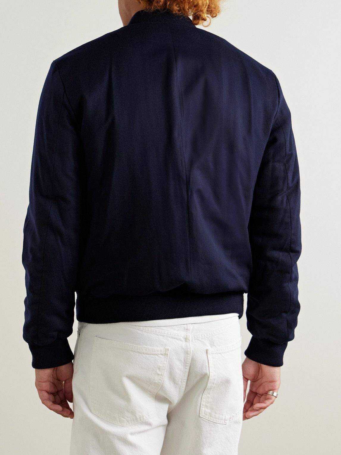 Mr P. - Padded Cashmere-Blend Bomber Jacket - Blue Mr P.