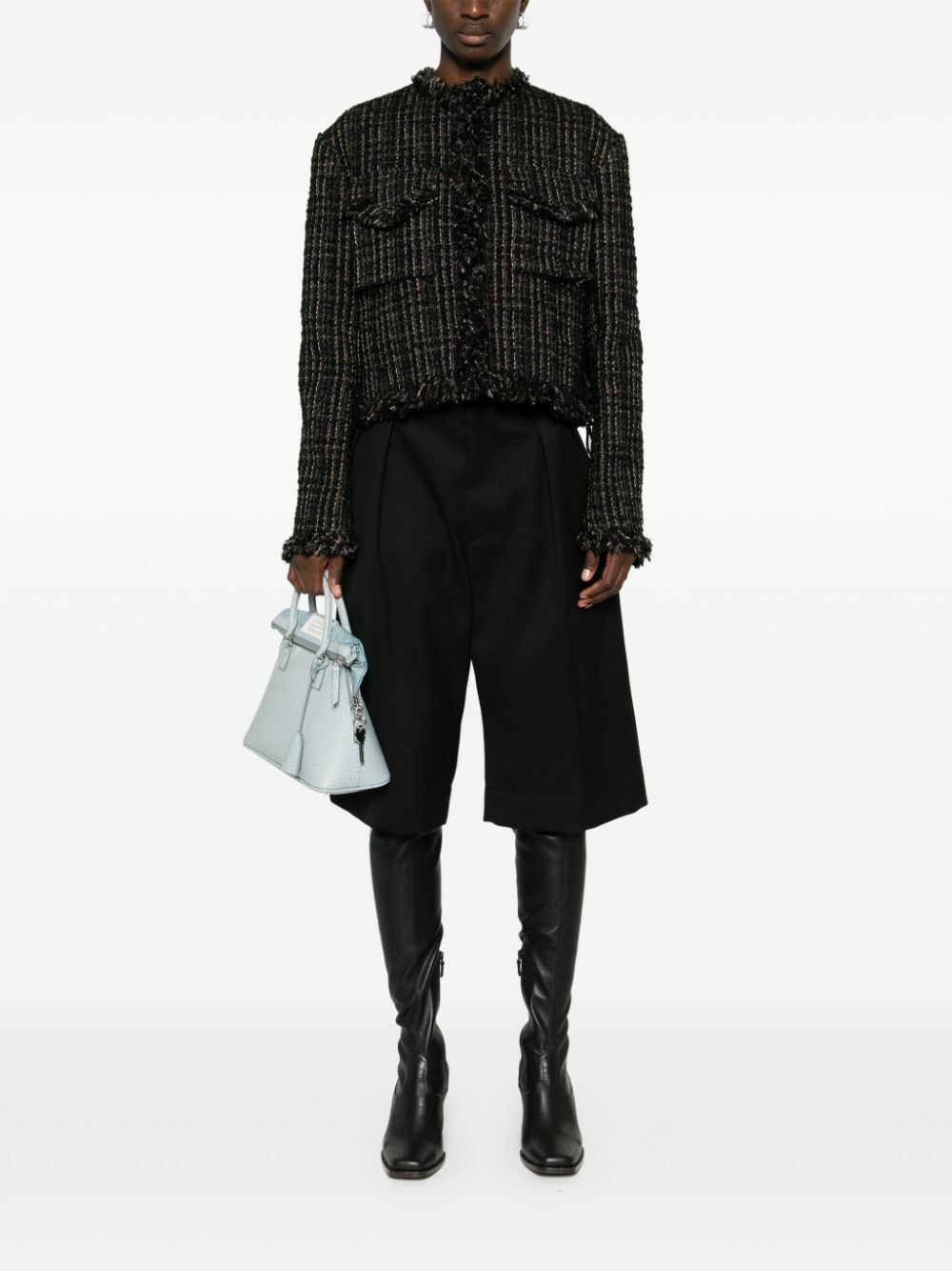 SACAI - Tweed Wool Short Jacket Sacai