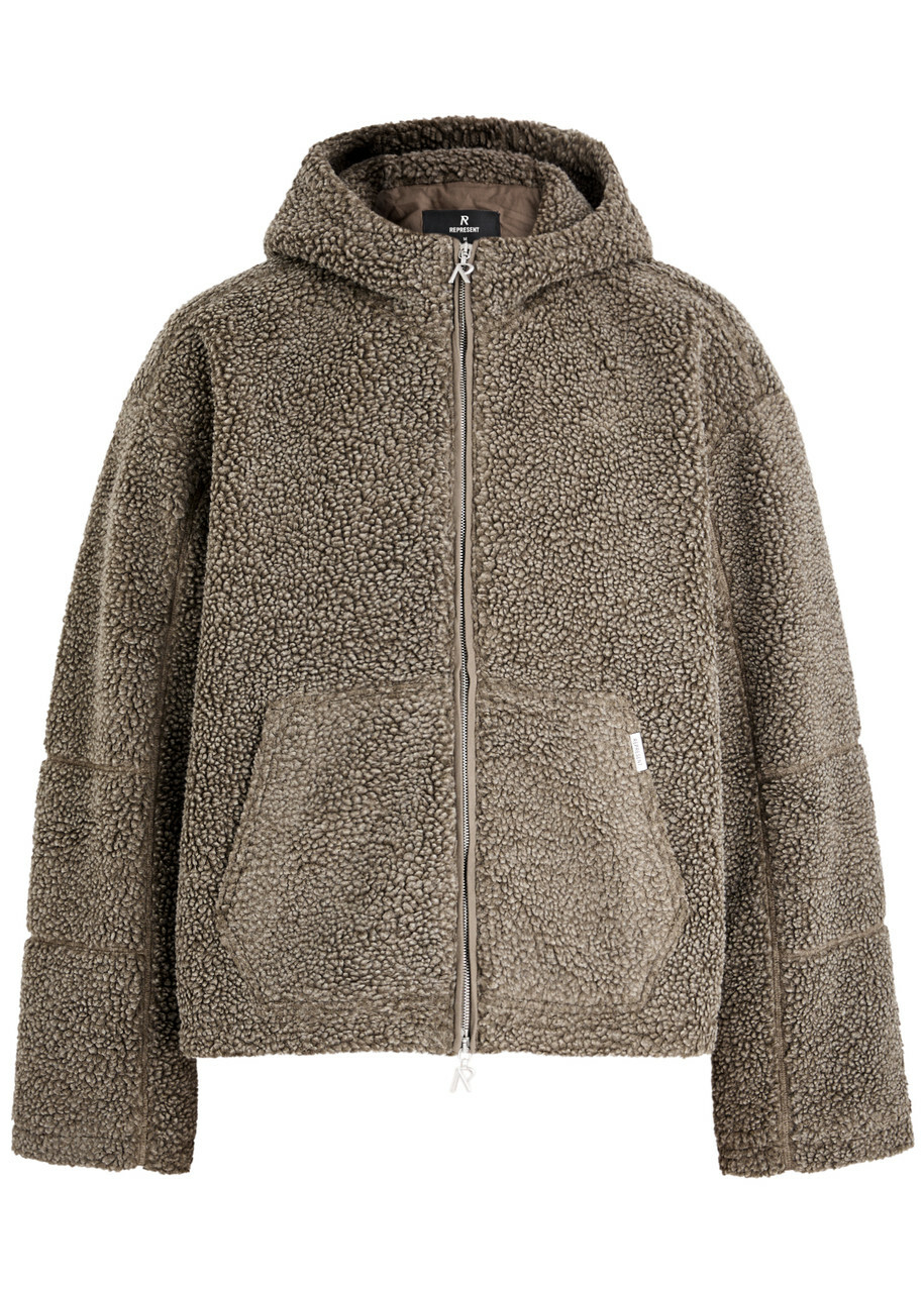 Represent Hooded Fleece Jacket Brown Represent