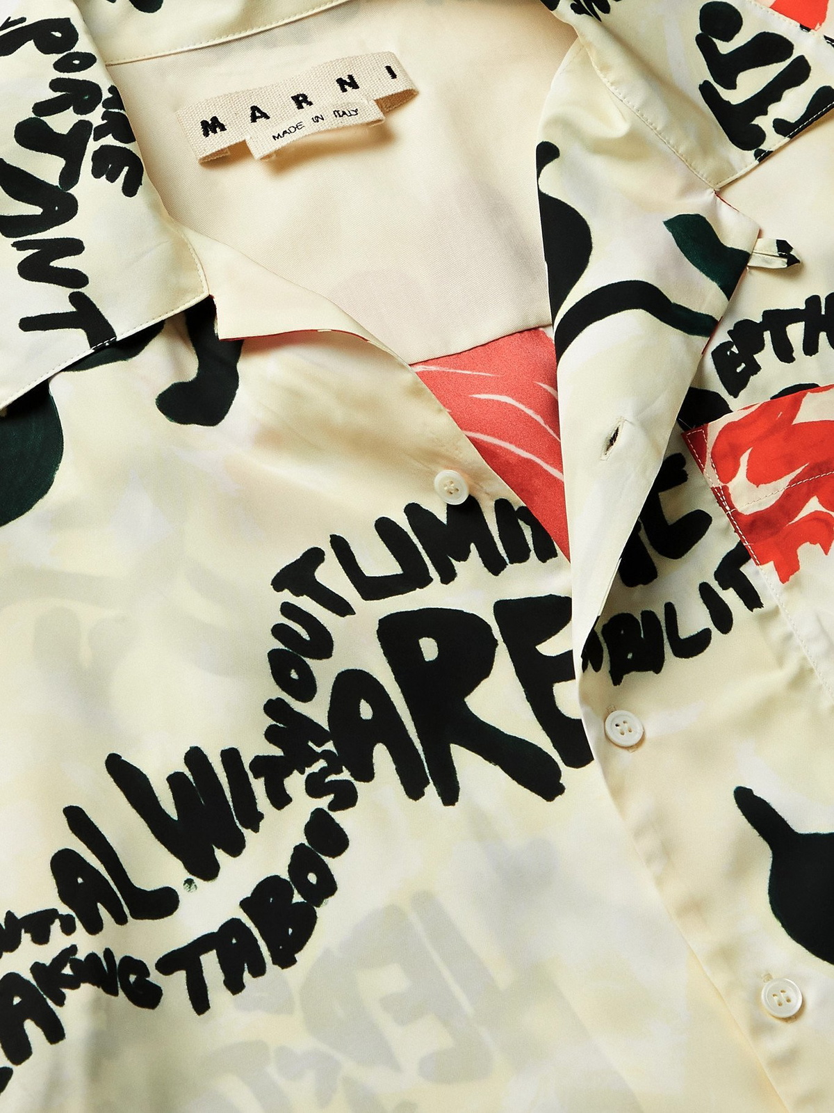 MARNI - Printed Camp-Collar Satin Shirt - Multi - IT 48 Marni