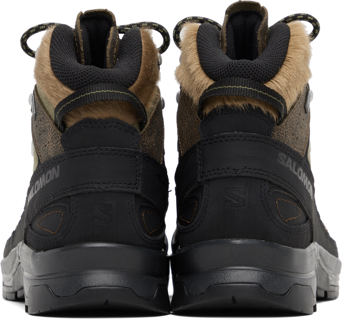 Salomon Khaki X-ALP Mid Distressed Leather GORE-TEX Boots Salomon