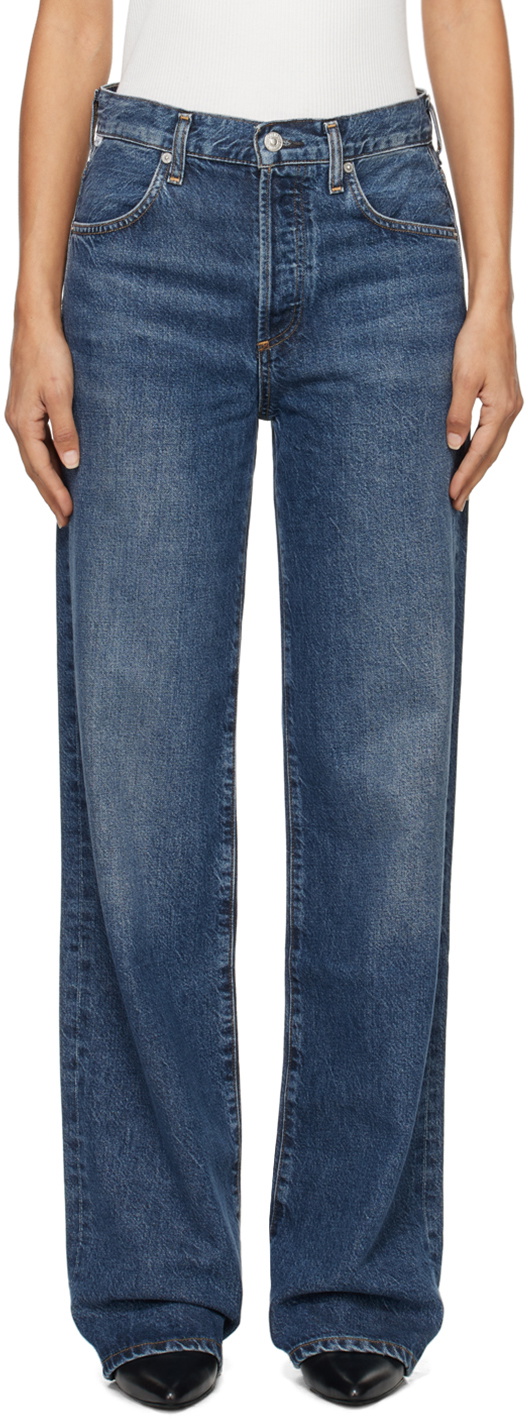 Citizens of Humanity Blue Annina High Rise Wide Leg 33 Jeans Citizens ...