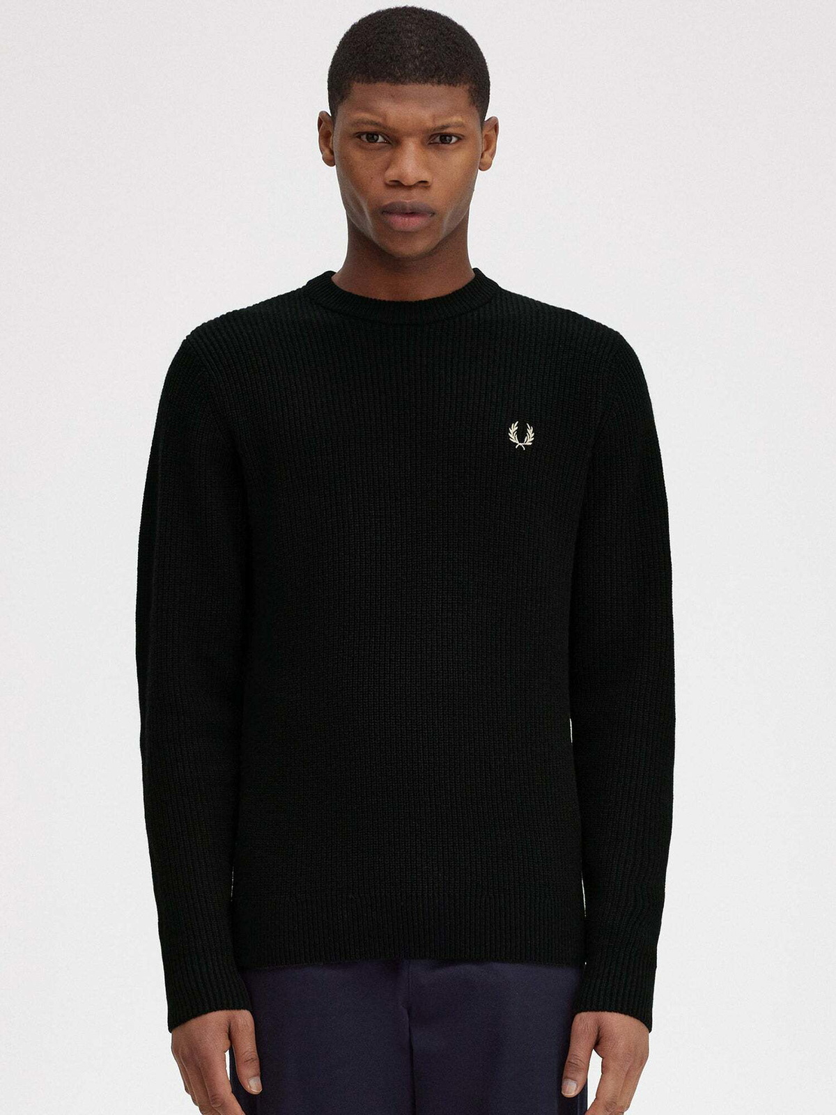 Fred Perry Sweater Black Mens Fred Perry