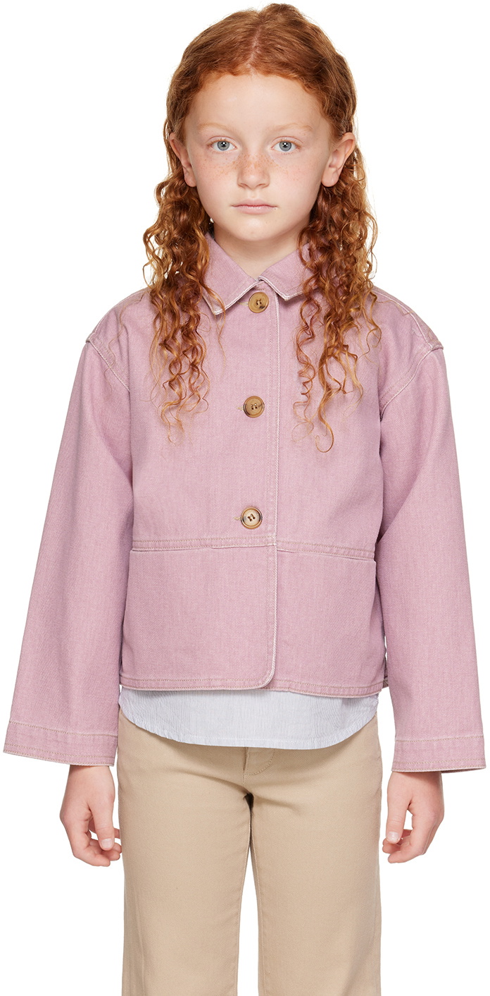Bonpoint Kids Pink Clarity Denim Jacket Bonpoint