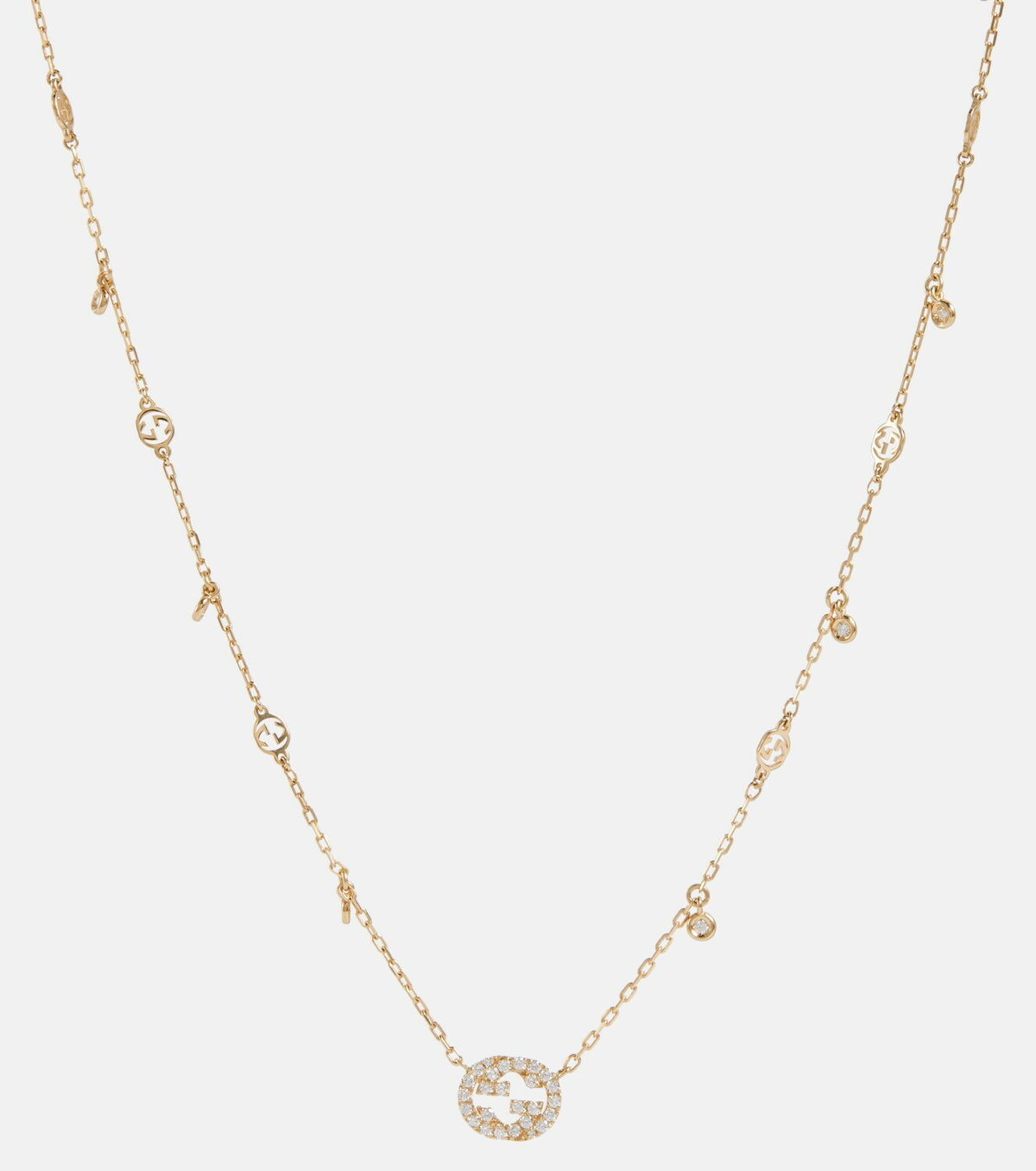 Gucci Interlocking G 18kt gold necklace with diamonds Gucci