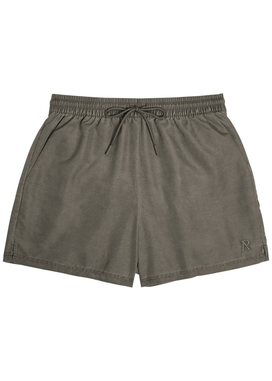 Represent Smart Logo-embroidered Shell Swim Shorts Charcoal Represent