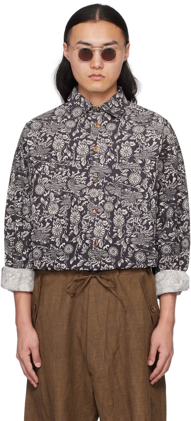 Aviva Jifei Xue Gray Double Pocket Shirt