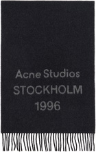 Acne Studios Gray Logo Wide Scarf Acne Studios