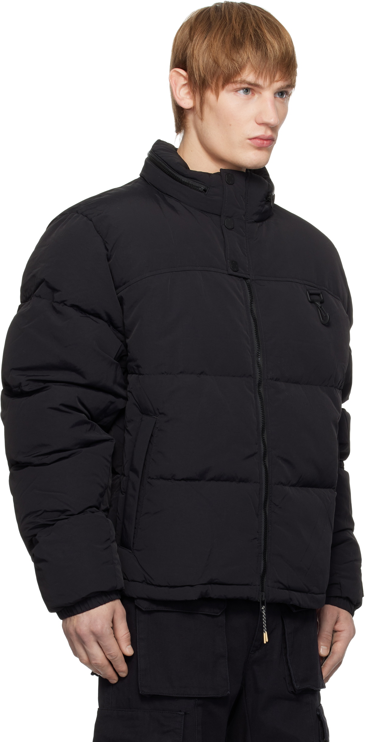 RCOS Black Nylon Puffer Jacket RCOS