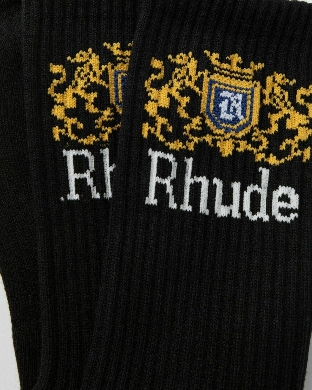 Rhude Crest Logo Sock Black Socks Rhude