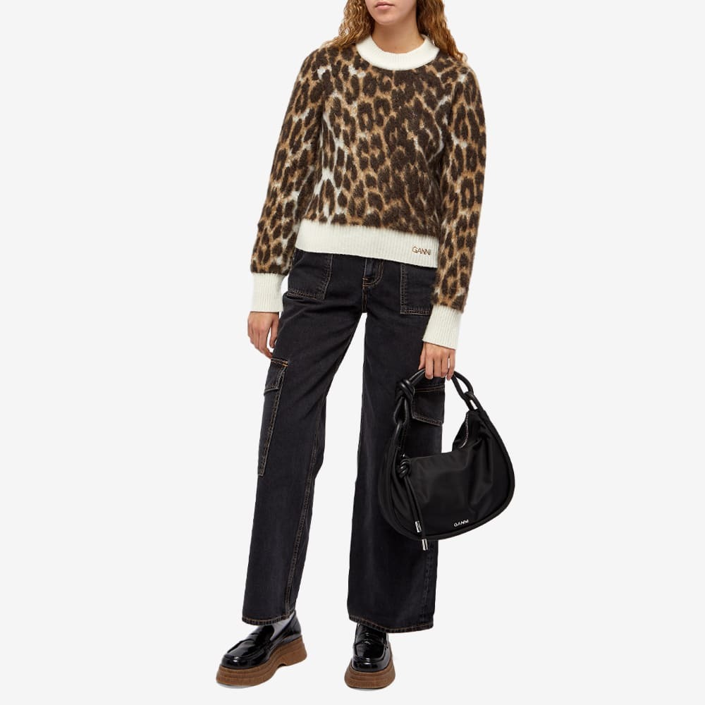 GANNI Women's Rigid Denim Angi Wide Leg Jean in Washed Black GANNI