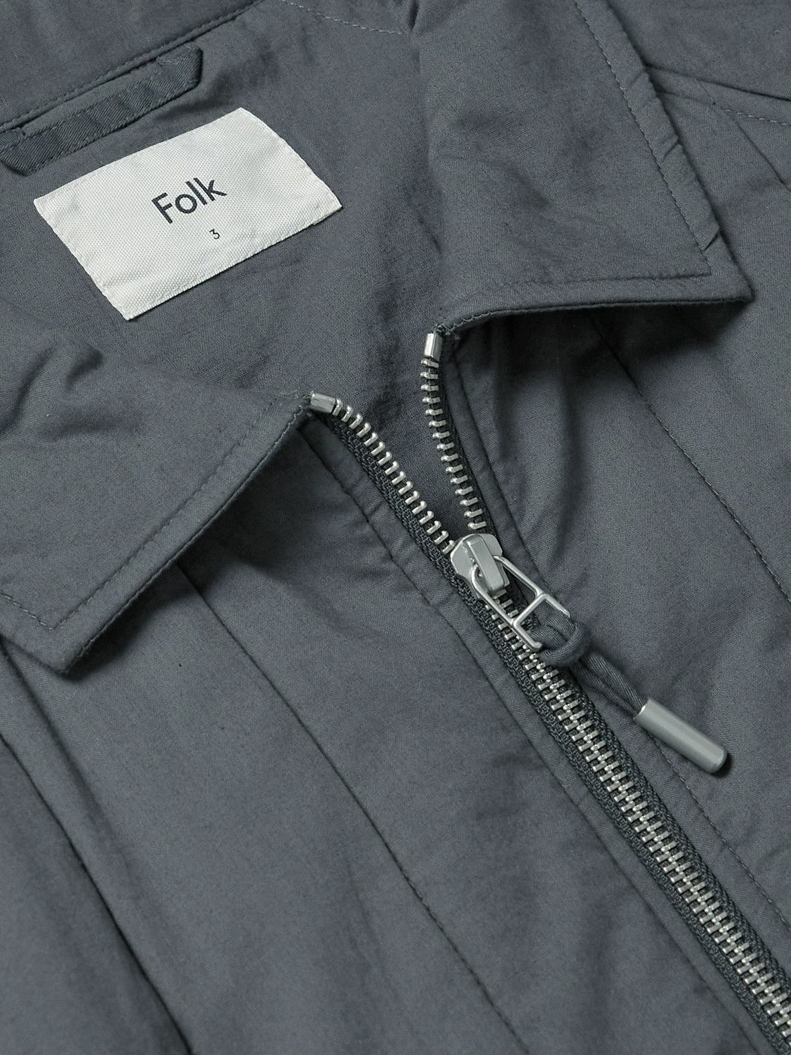 Folk - Panelled Padded Cotton-Twill Jacket - Blue Folk