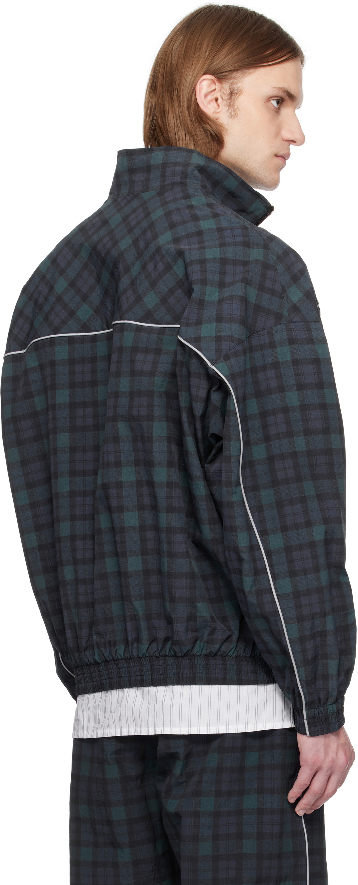 Martine Rose Navy & Green Oversized Track Jacket Martine Rose
