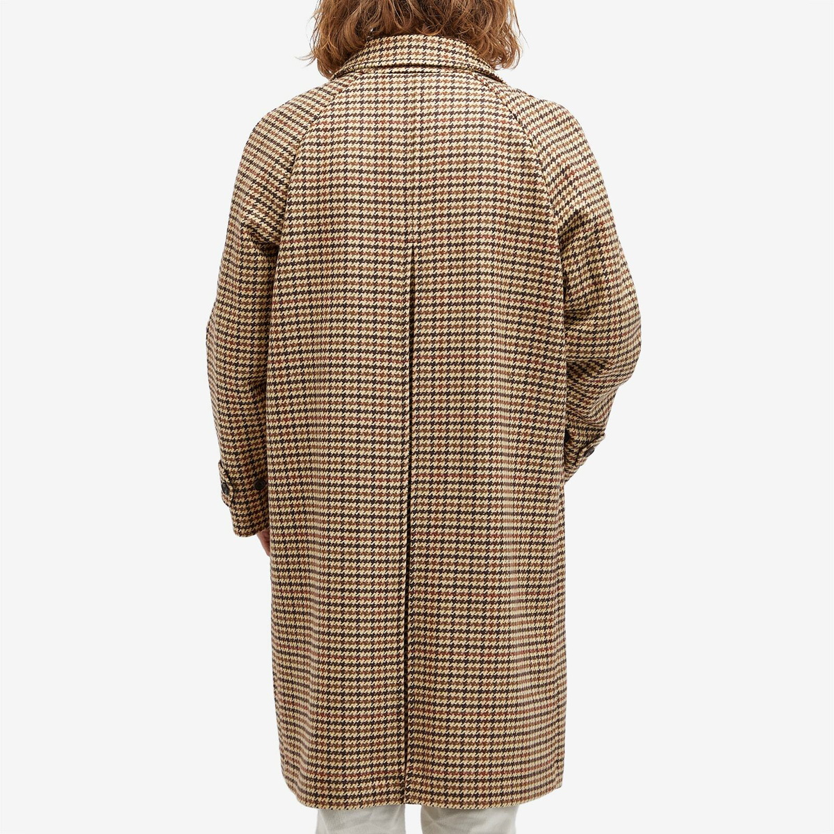Drake's Men's Dudley Raglan Overcoat in Gun Club Check Drake's