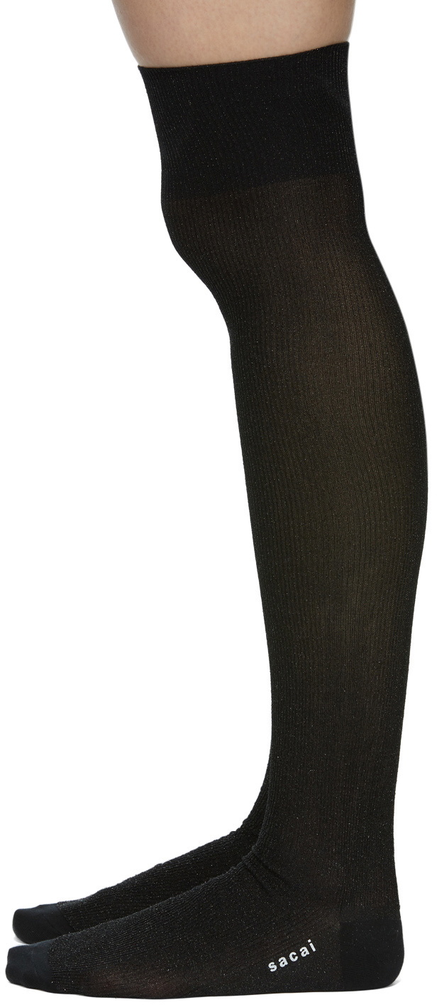 Sacai Black Lamé Socks Sacai