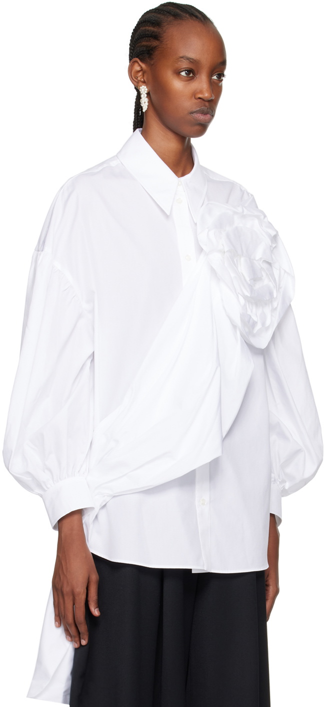 Simone Rocha White Signature Sleeve Sash Shirt Simone Rocha