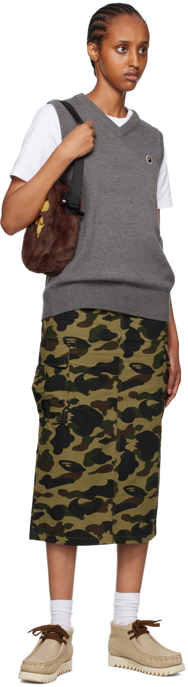 BAPE Khaki 6Pocket Midi Skirt A Bathing Ape