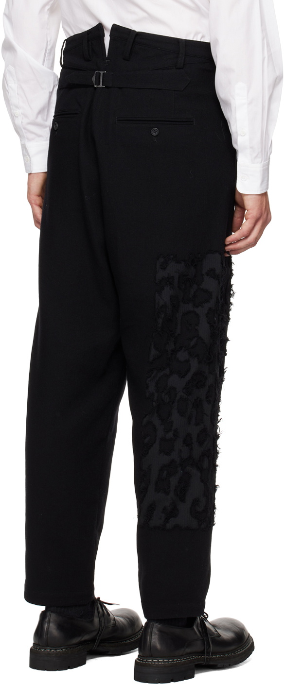 Yohji Yamamoto Black Double Leopard Opal Trousers Yohji Yamamoto