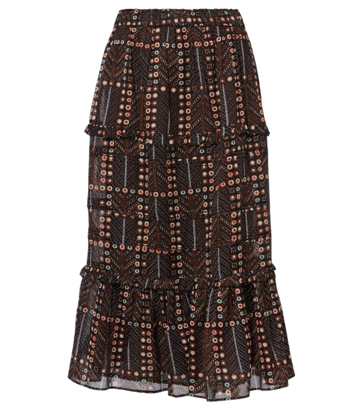 Marant Etoile Diya printed tiered cotton maxi skirt Isabel Marant Etoile