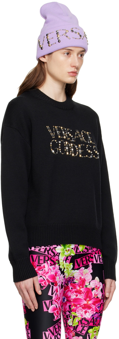 Versace Black 'Goddess' Sweater Versace