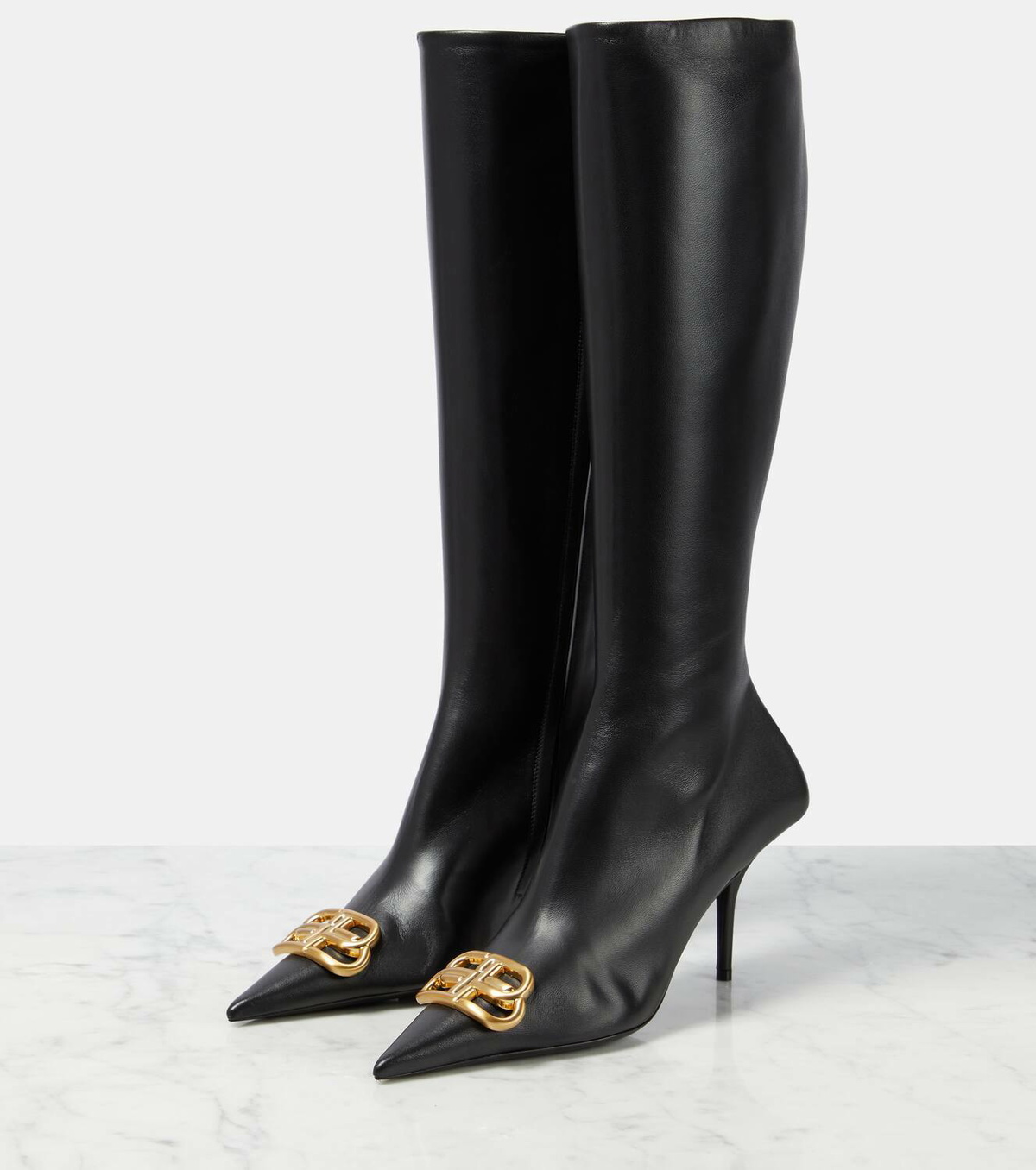 Balenciaga Knife BB leather knee-high boots Balenciaga