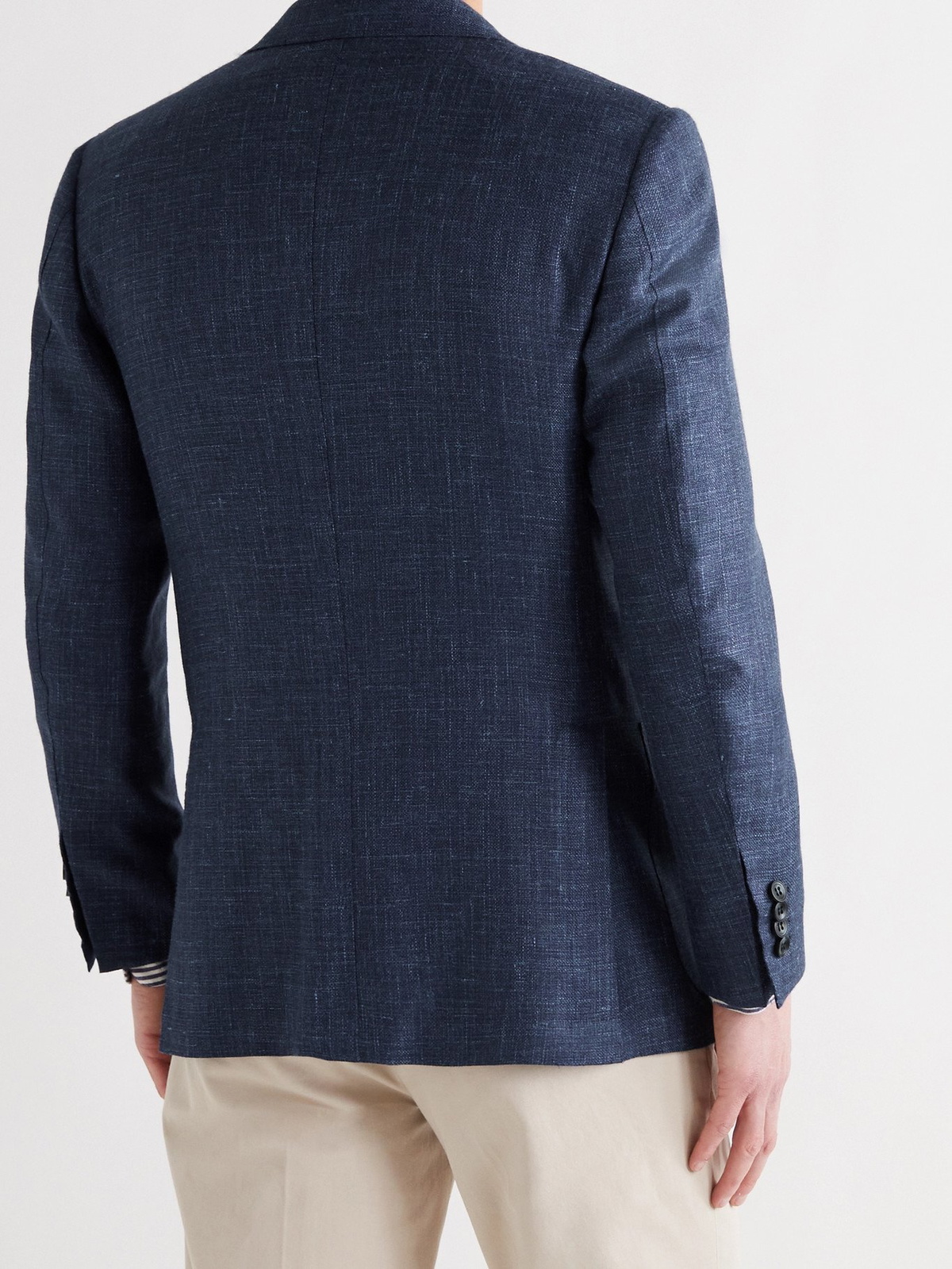 KITON - Slim-Fit Cashmere, Silk and Linen-Blend Blazer - Blue Kiton