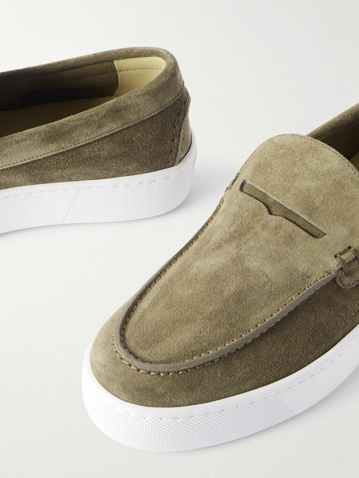 Christian Louboutin - Paqueboat Suede Penny Loafers - Green Christian ...