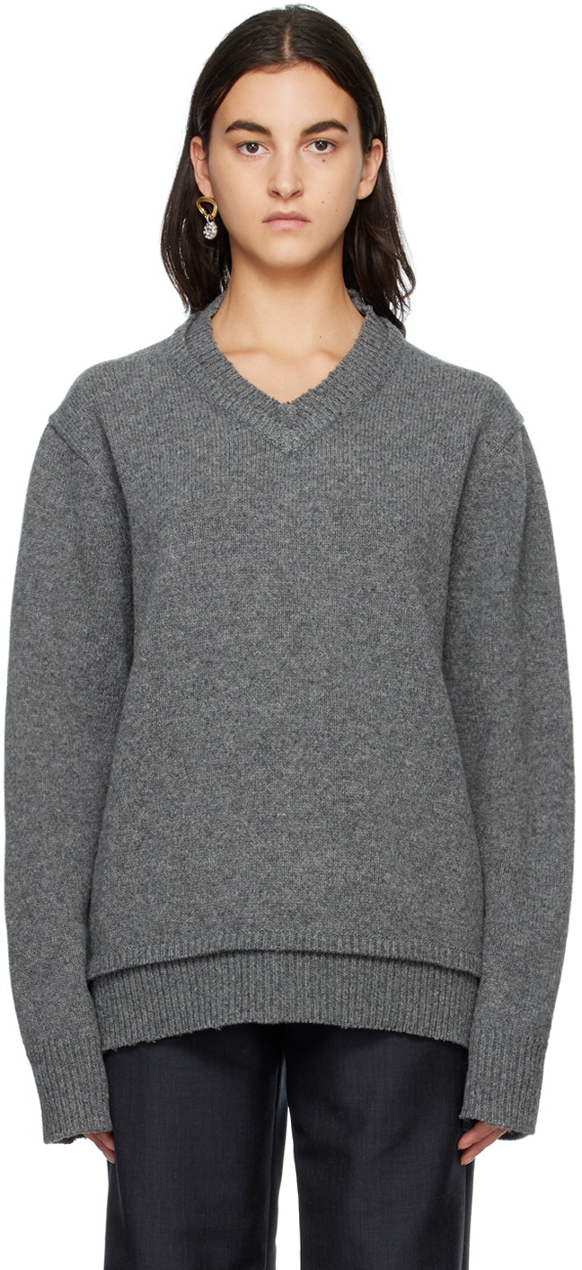Maison Margiela Gray Patch Sweater Maison Margiela