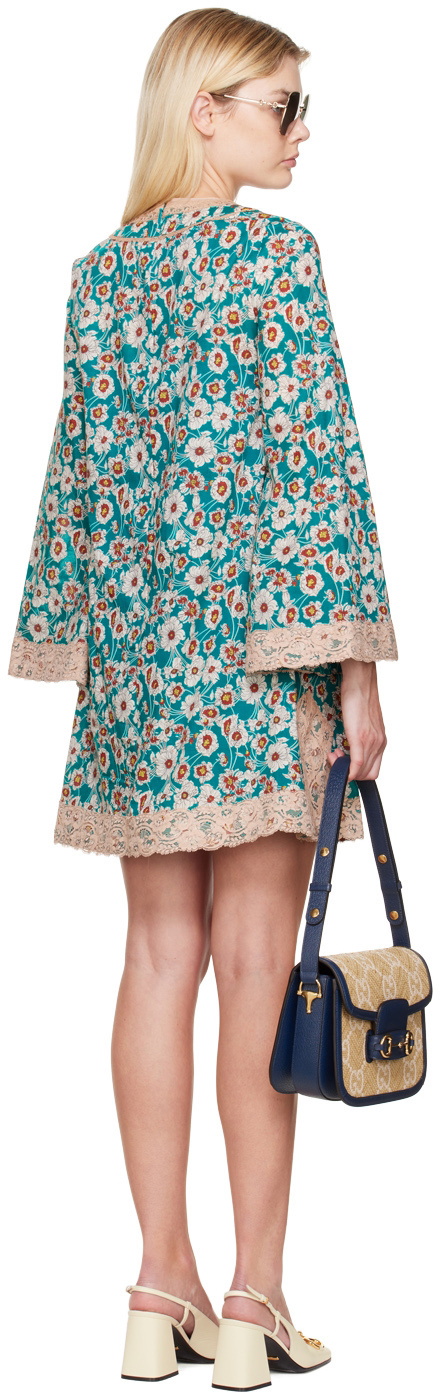 Gucci Blue Floral Minidress Gucci