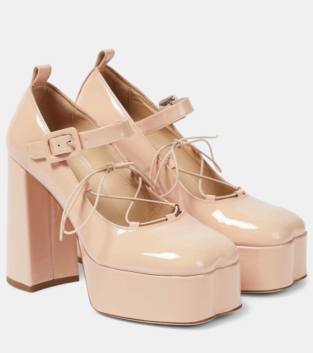 Simone Rocha Patent leather lace-up platform pumps Simone Rocha