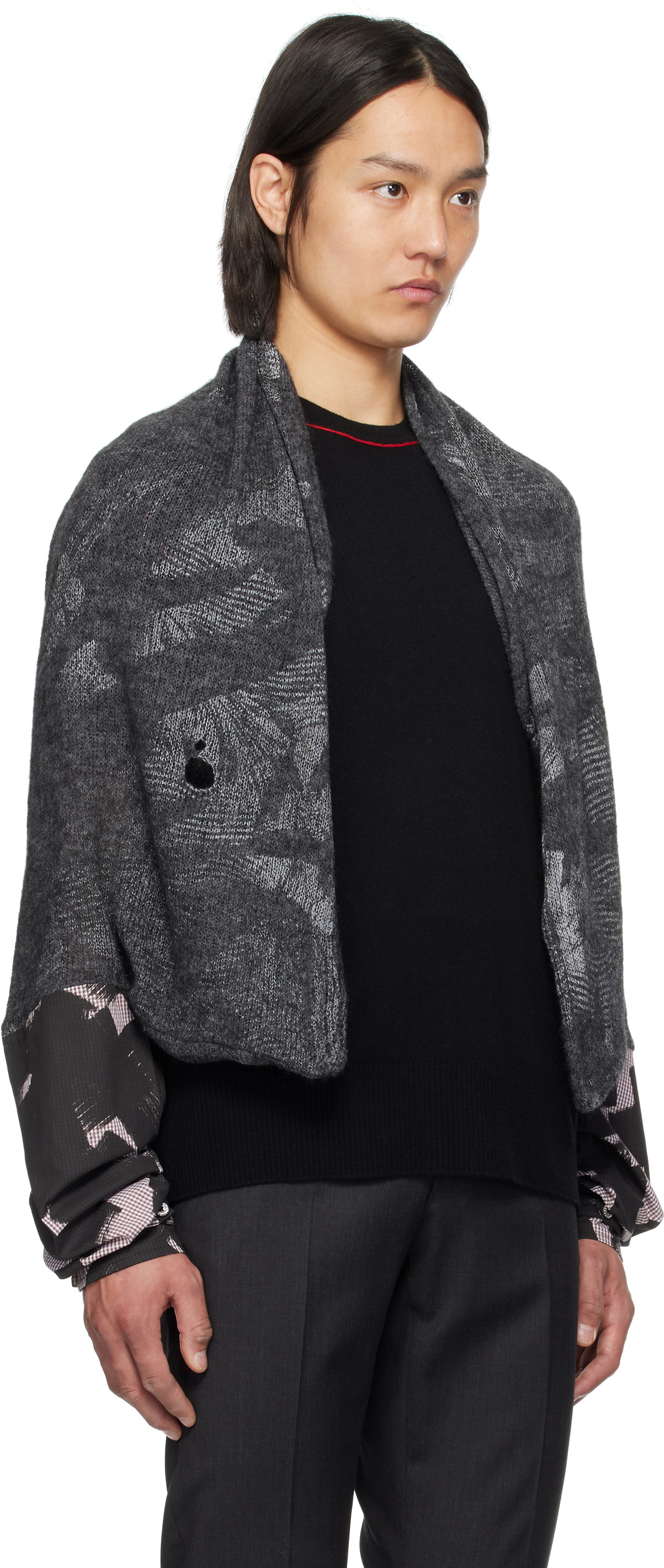 Vivienne Westwood Gray Hi-Vis Poncho Scarf Cardigan Vivienne Westwood