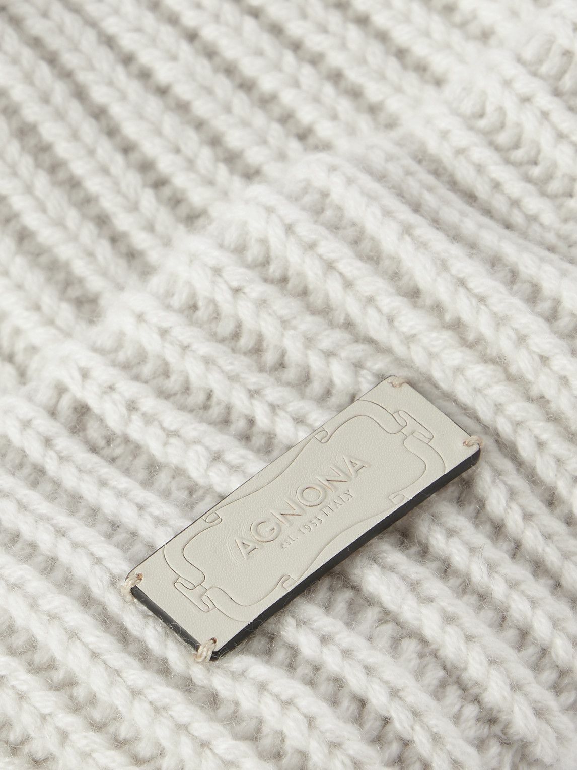 Agnona - Logo-Appliquéd Ribbed Mouliné Cashmere Beanie Agnona
