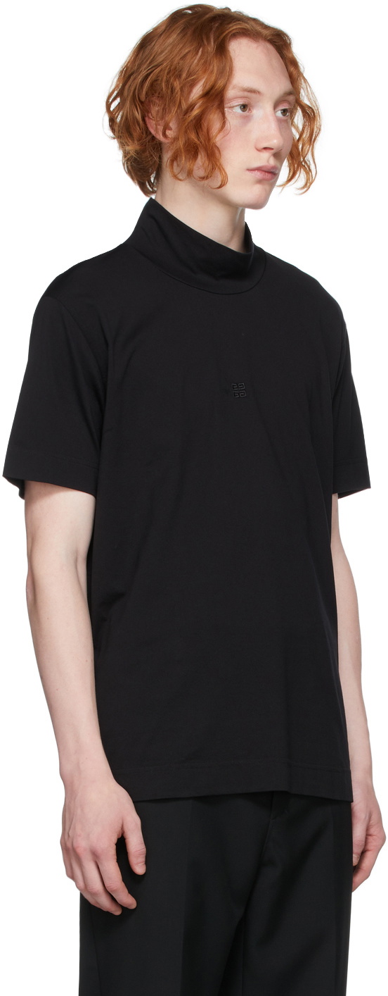 Givenchy Black Funnel Neck 4G T-Shirt Givenchy