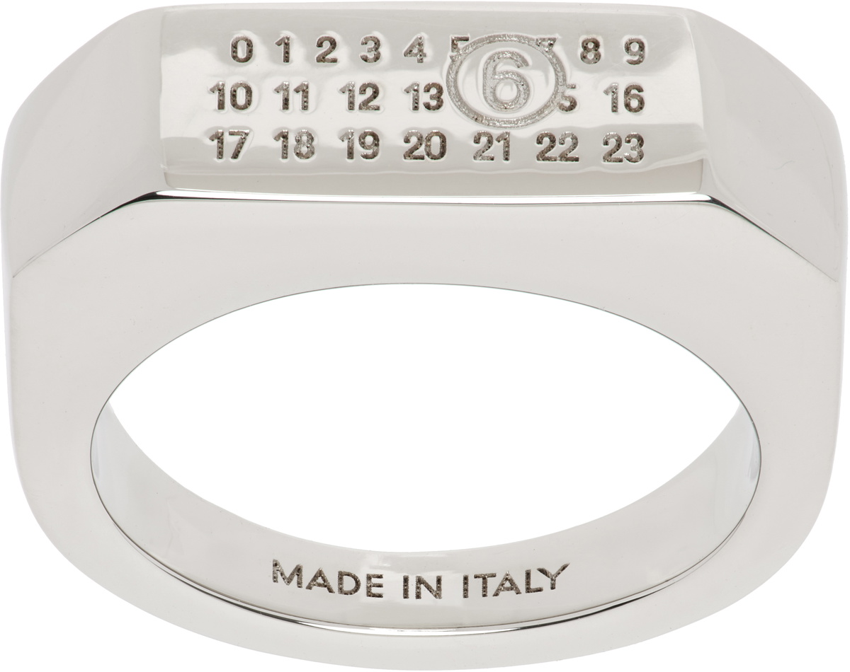 MM6 Maison Margiela Silver Numeric Ring MM6 Maison Margiela
