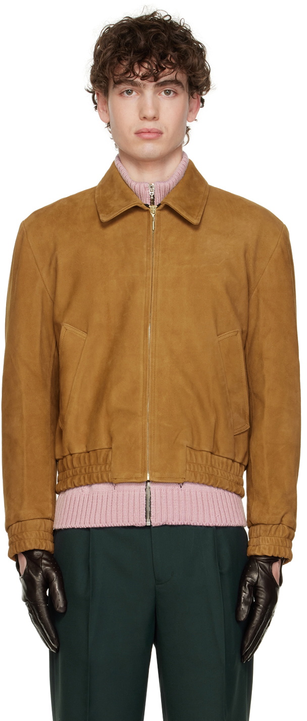 Ernest W. Baker SSENSE Exclusive Tan Suede Jacket Ernest W. Baker