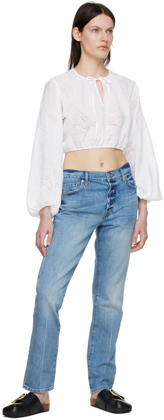 Frame White Ramie Blouse Frame Denim