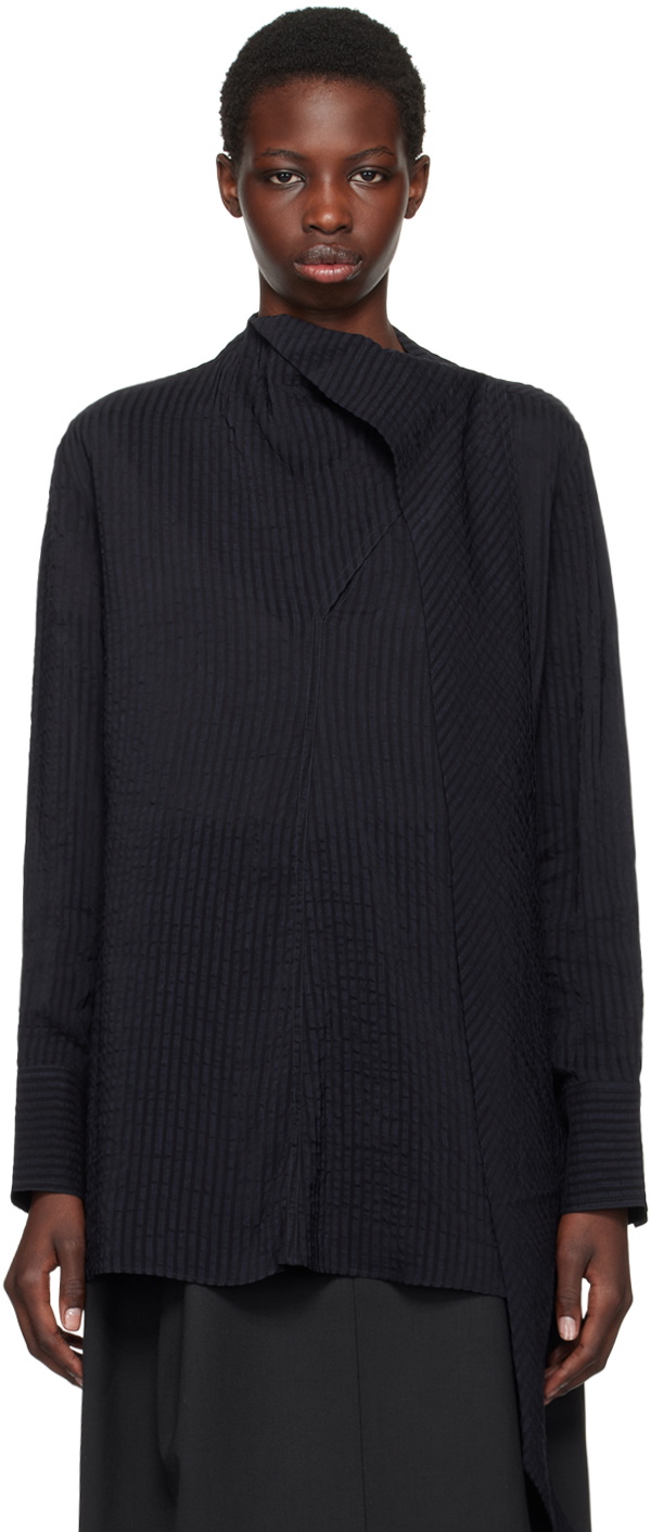 Studio Nicholson Navy Utah Blouse Studio Nicholson