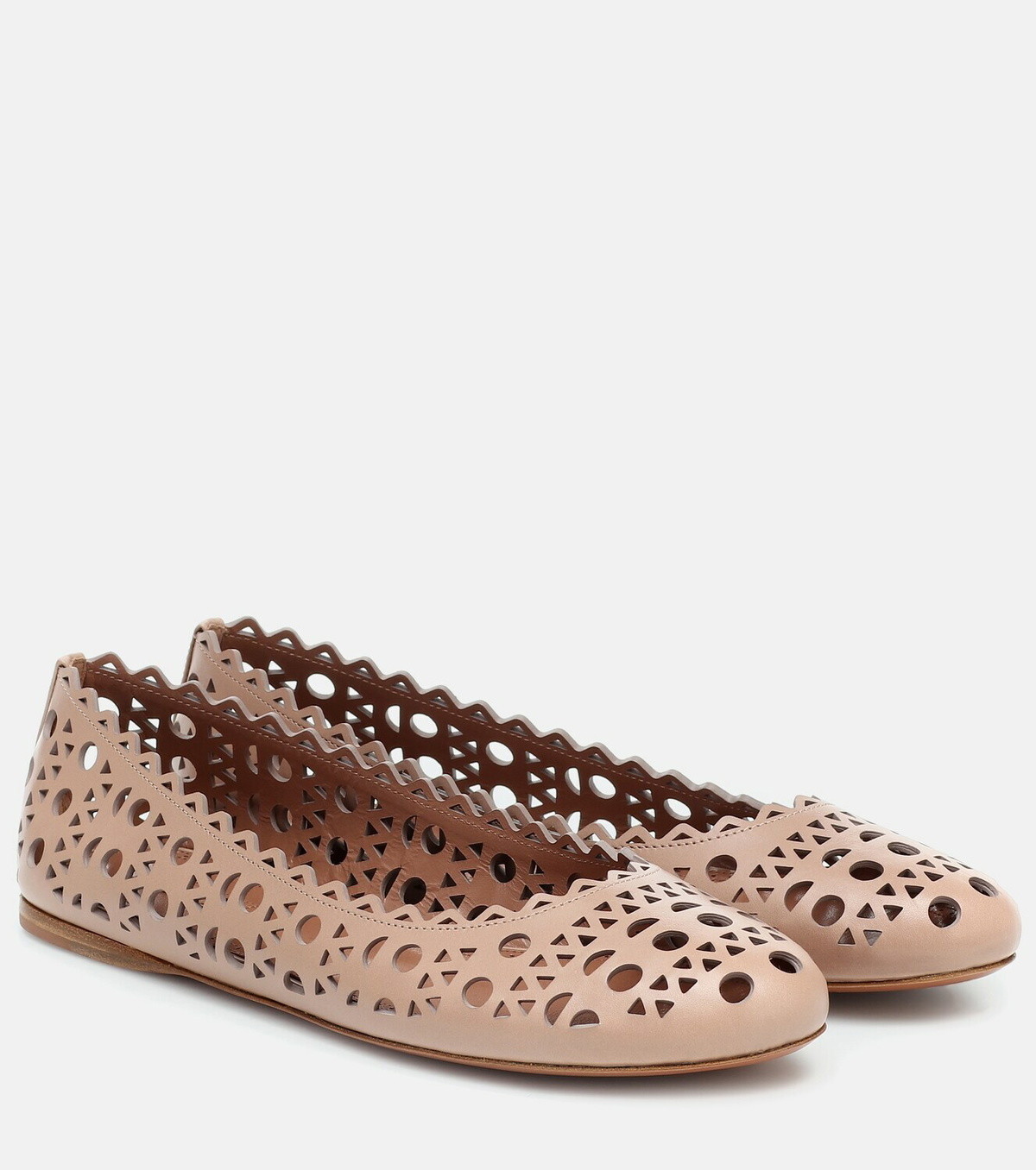 Alaïa Laser-cut leather ballet flats ALAÏA