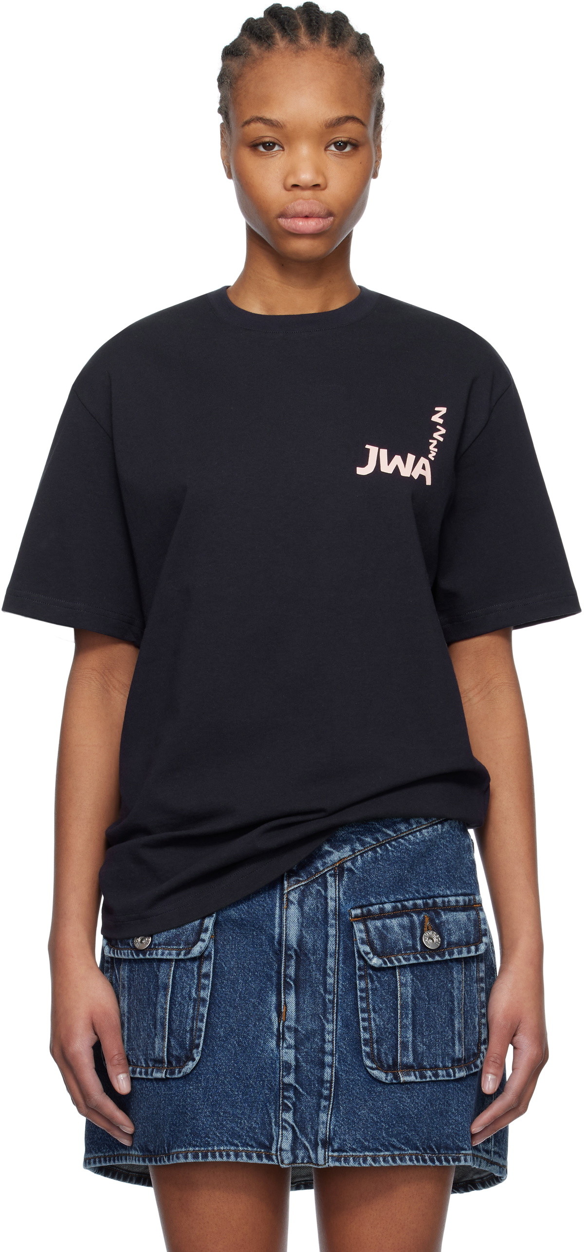 JW Anderson Navy 'JWA' Back Print T-shirt JW Anderson