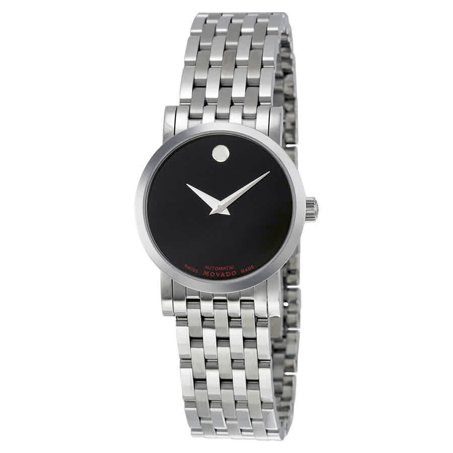 Movado Red Label Black Dial Stainless Steel Ladies Watch 0606107 Movado