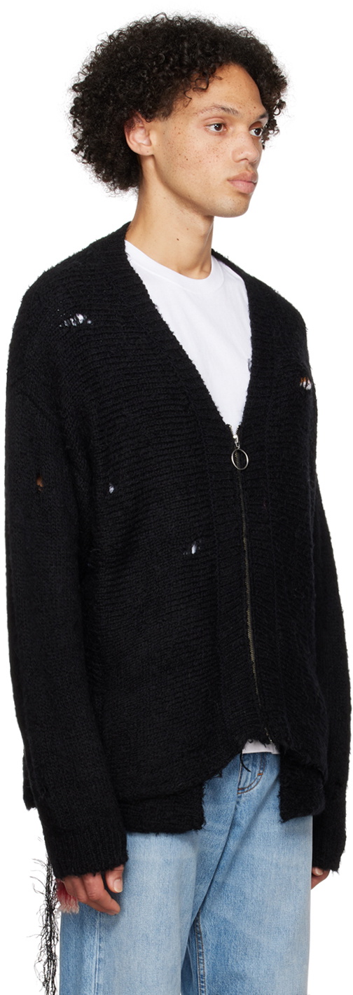 Doublet Black Frayed Cardigan Doublet