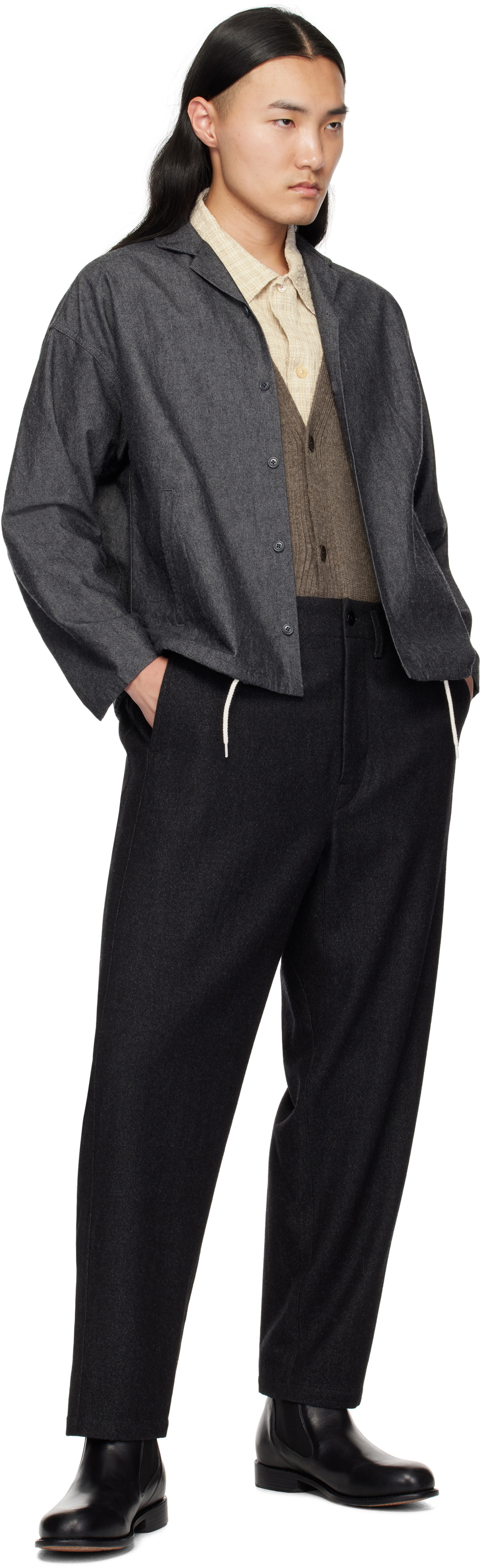 nanamica Gray Cotton Wool Deck Jacket Nanamica