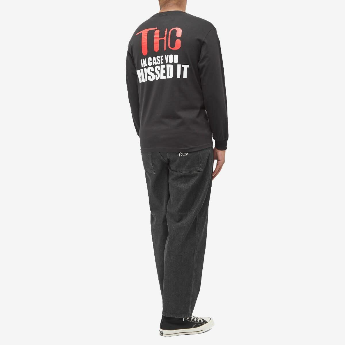 Pleasures Men's Long Sleeve THC T-Shirt in Black PLEASURES