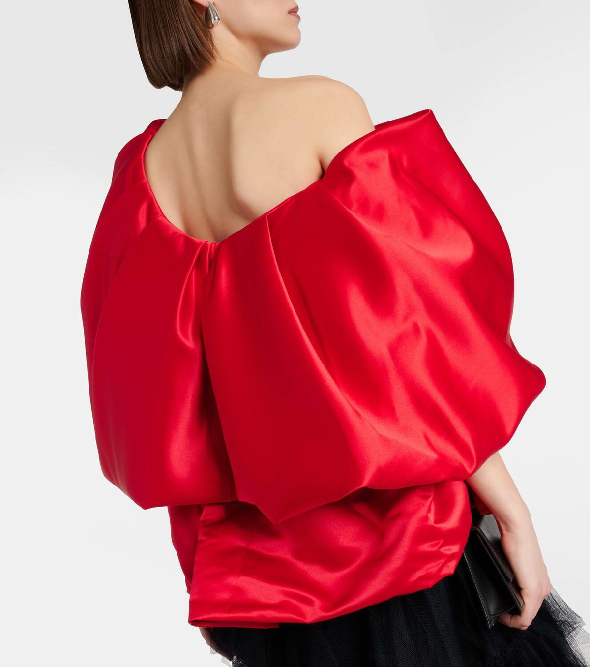 Simone Rocha Bow-detail off-shoulder satin top Simone Rocha