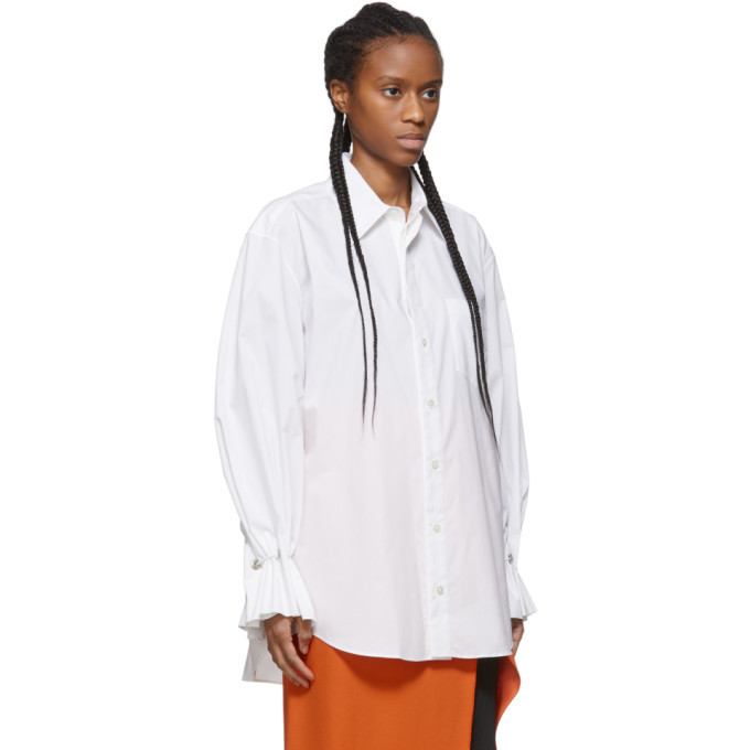 Toga White Stretch Broad Shirt Toga Pulla