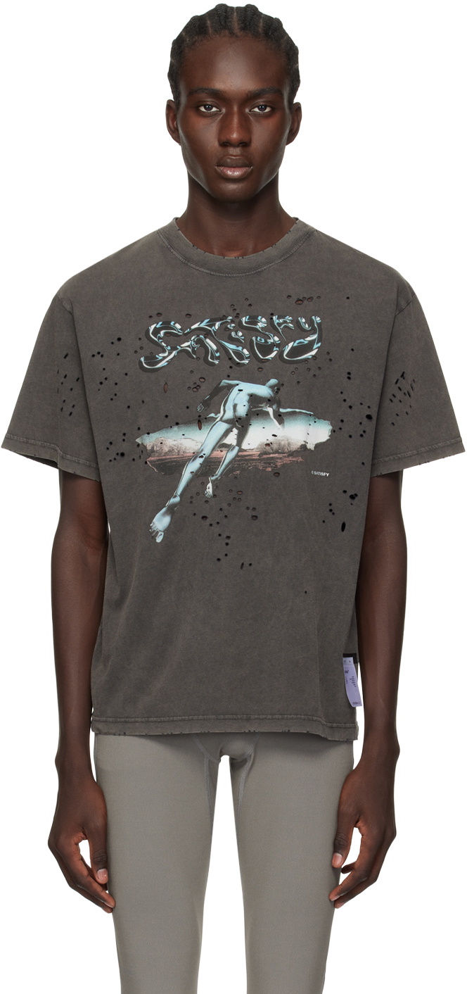 Satisfy SSENSE Exclusive Black MothTech T-Shirt Satisfy