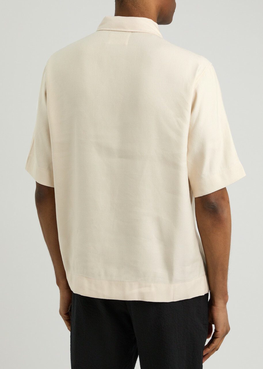 NN07 Bruno Half-zip Woven Polo Shirt Cream NN07