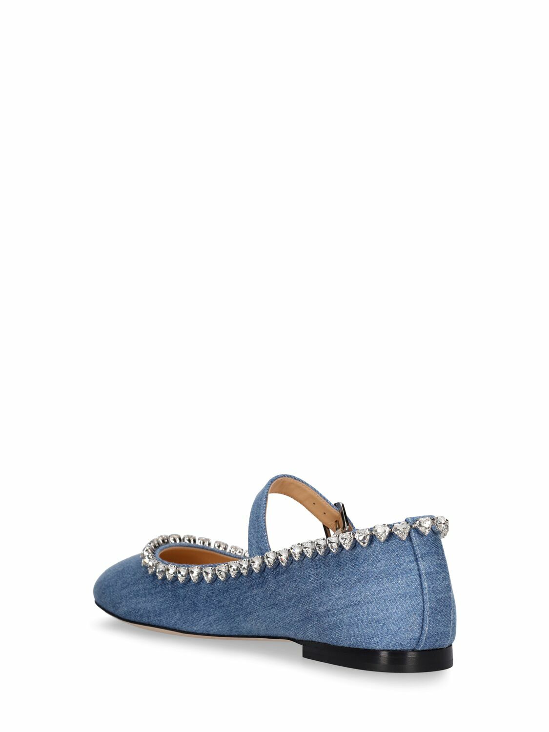 MACH & MACH - 10mm Audrey Denim Ballerina Flats MACH & MACH